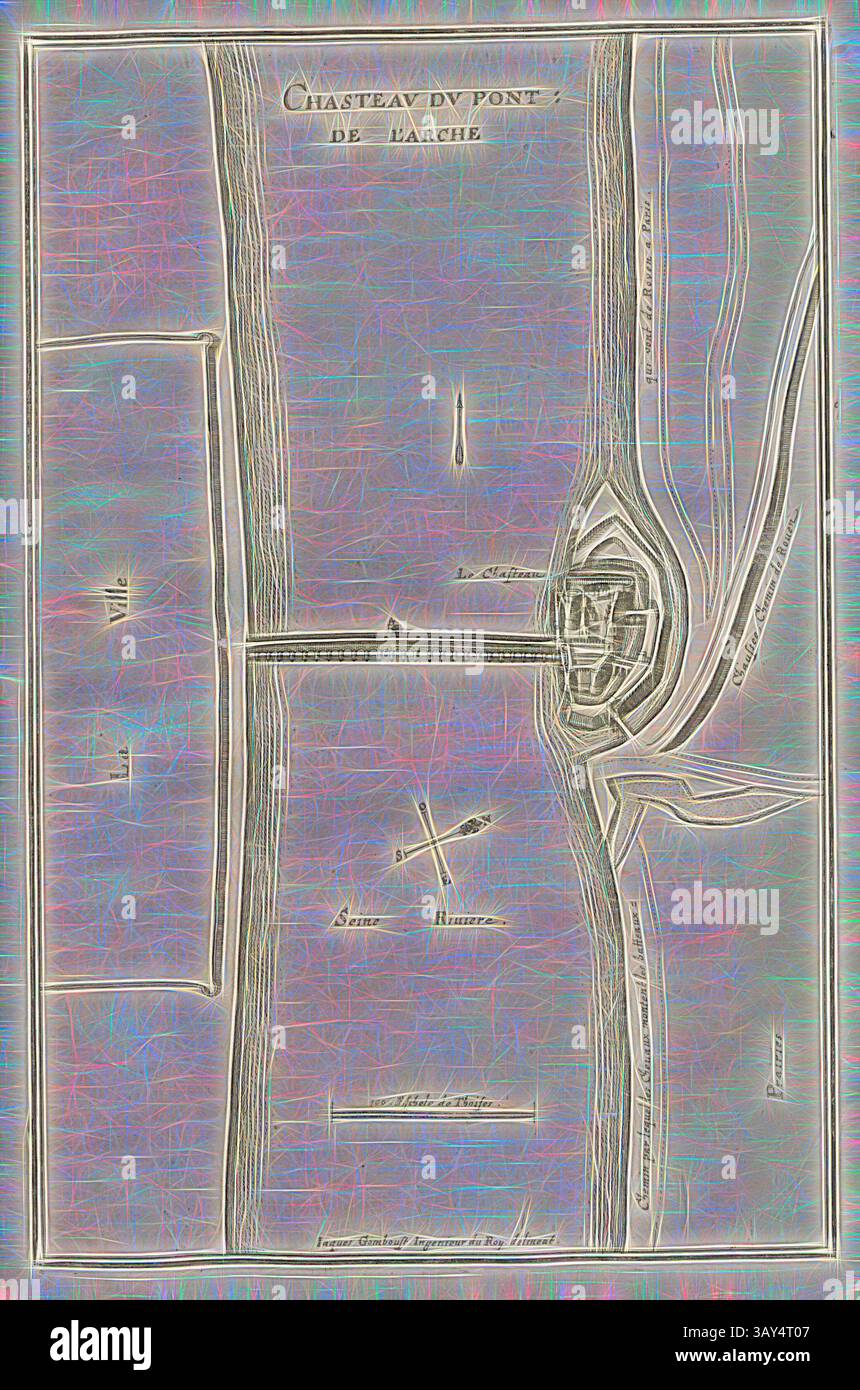 A detailed map featuring the Château du Pont de l'Arche, highlighting ...