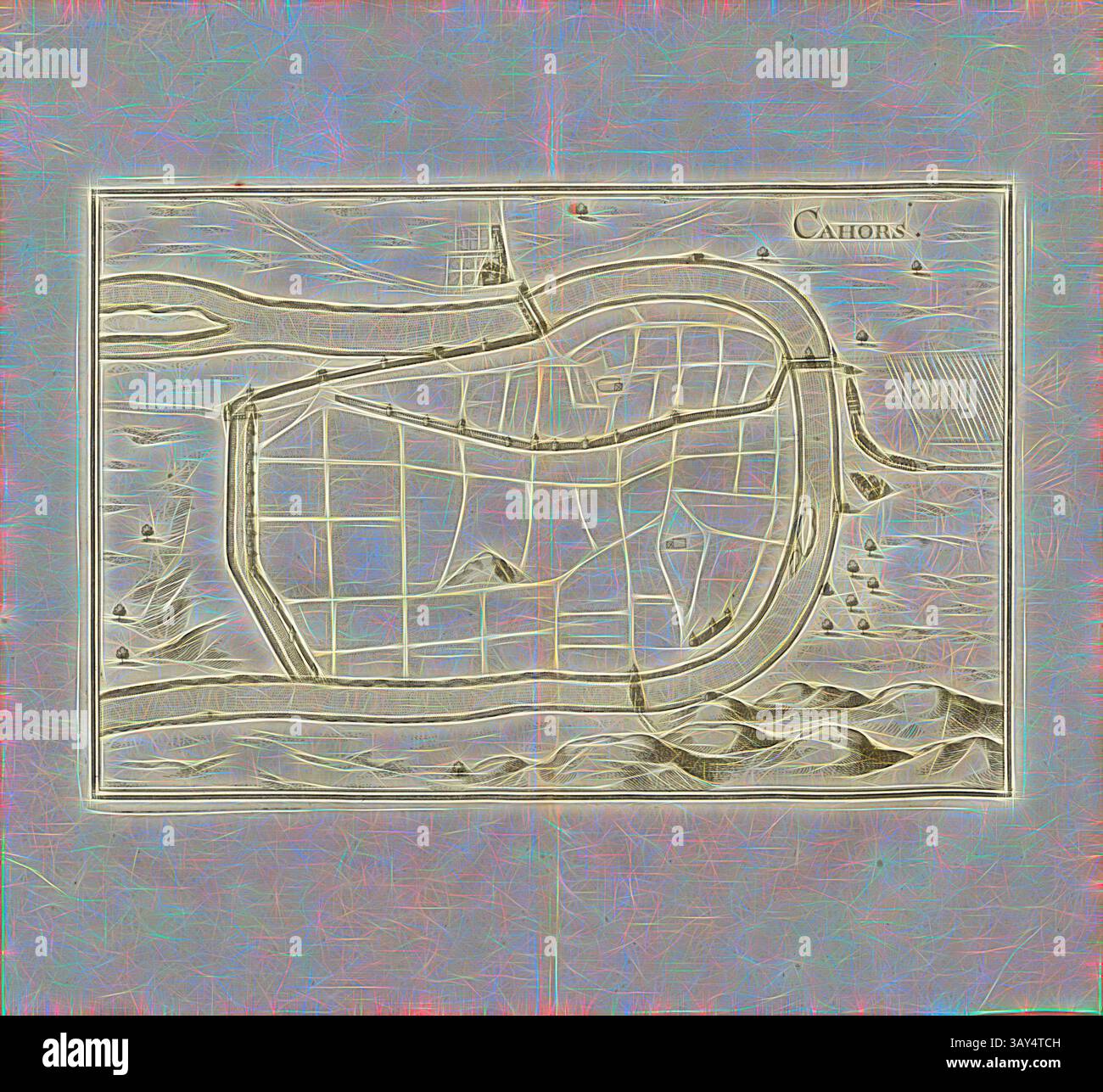Historic map of cahors depicting hi-res stock photography and images ...