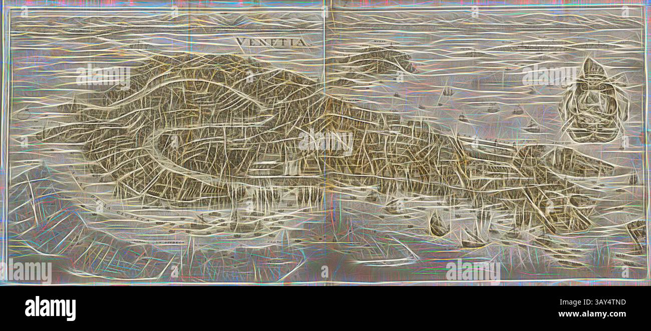 An intricate map depicting the region of Venetia, showcasing detailed ...