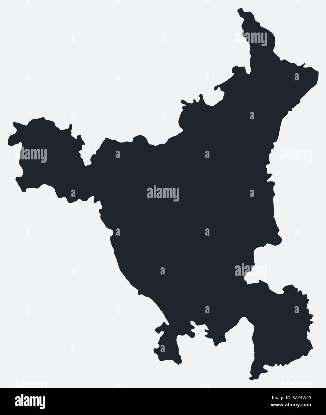 Haryana map. Just a simple border map. Shape of the state. Flat blank ...