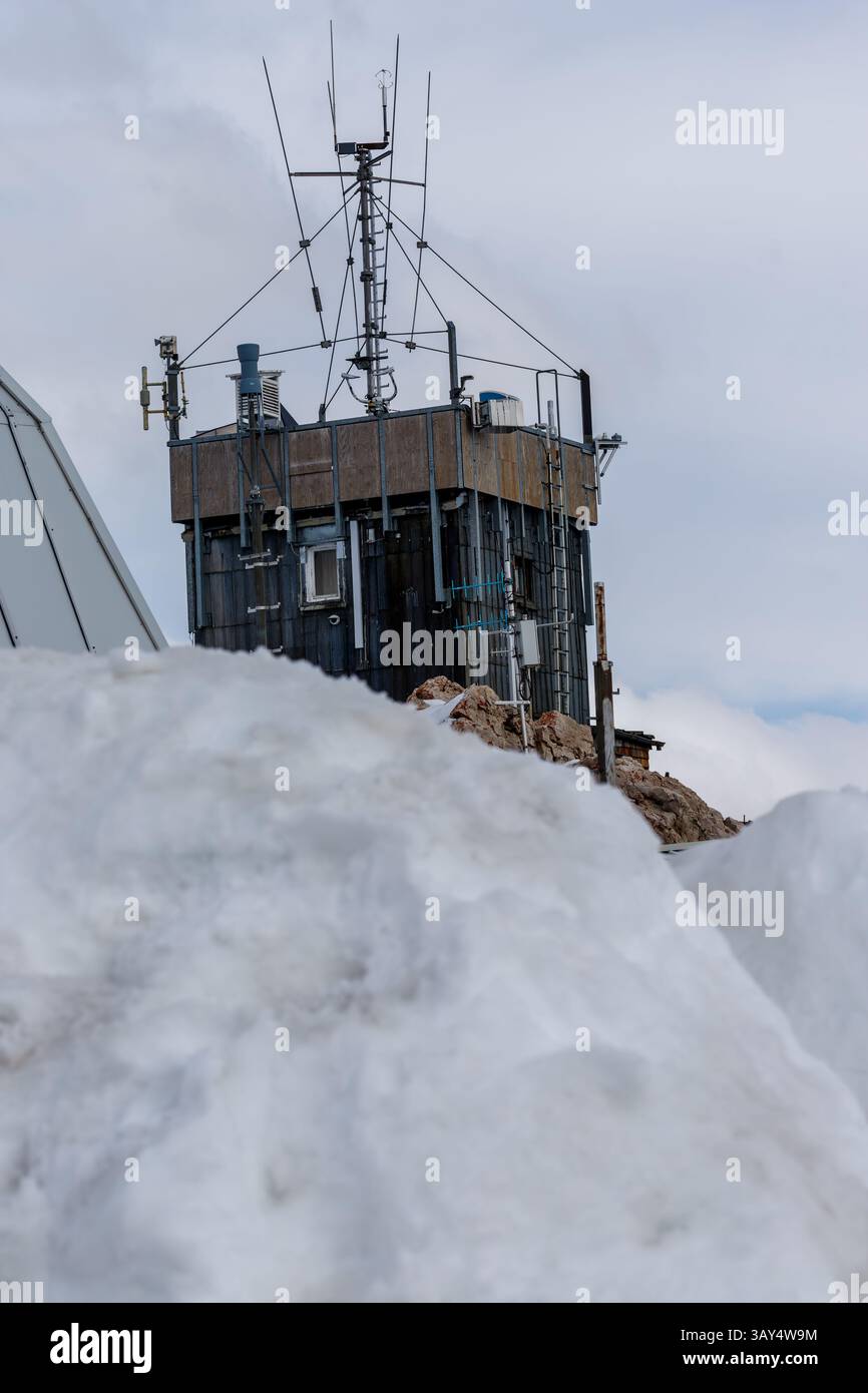 A beautiful view from the Zugspitze summit on the Alps on at spring ...