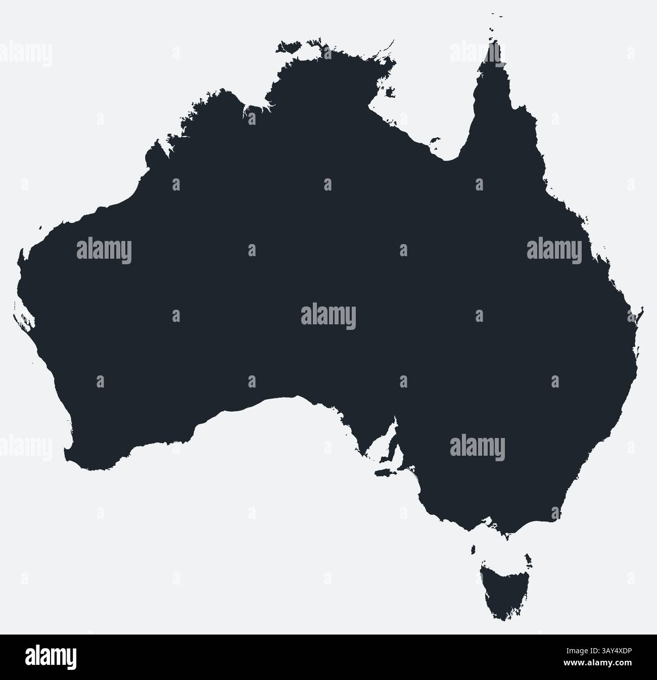 Australia map. Just a simple border map. Shape of the country. Flat ...