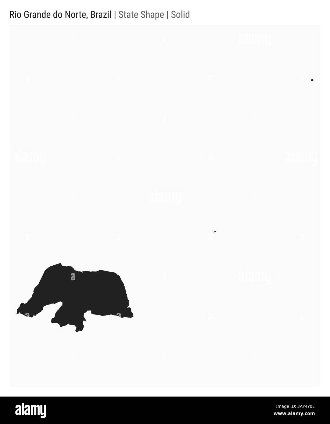 Rio Grande do Norte, Brazil. Simple vector map. State shape. Solid ...
