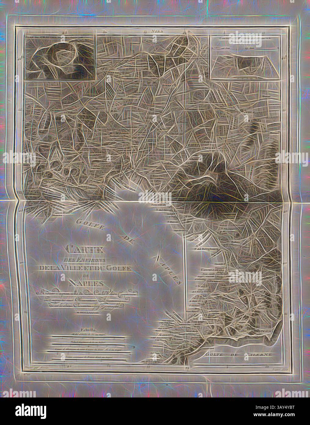 An intricate map detailing the geography of a specific region ...