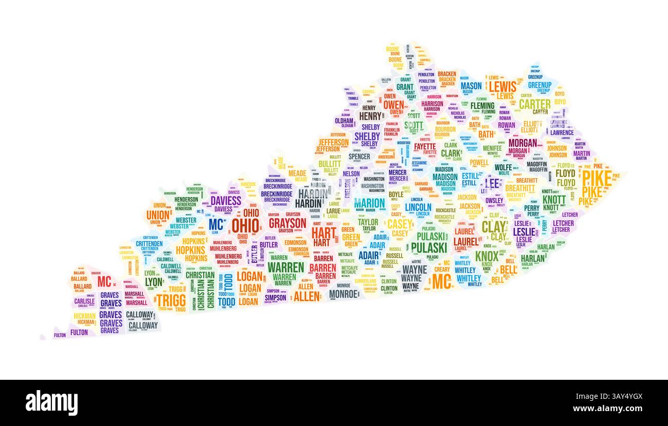 Bourbon county map Stock Vector Images - Alamy