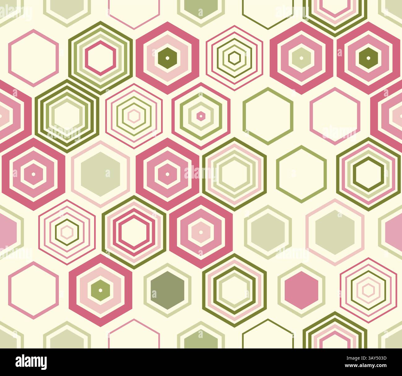Seamless mosaic background. Geometric elements of varied style and color. Large honeycomb cells ...