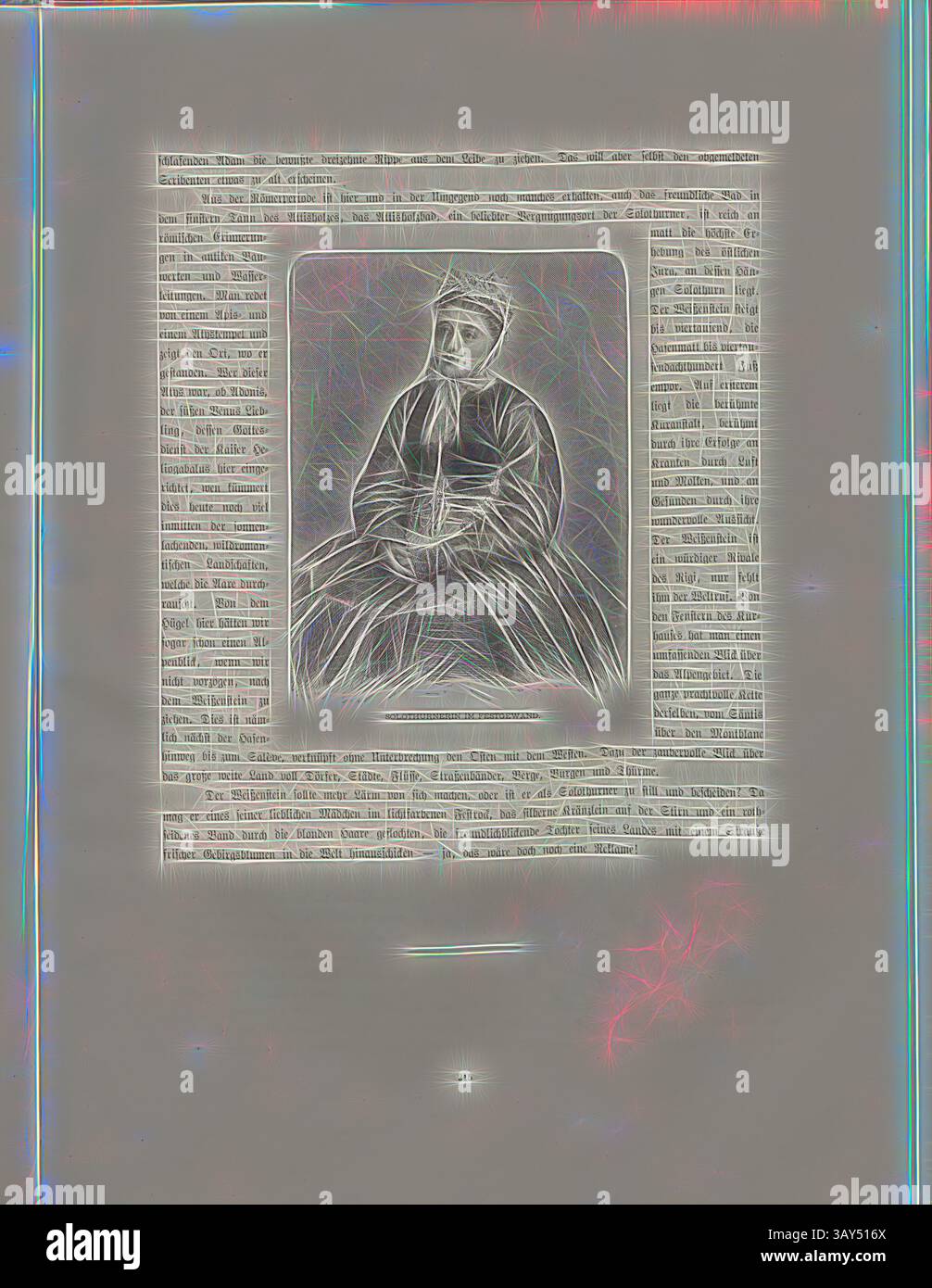 The scene features a seated figure dressed in traditional attire ...