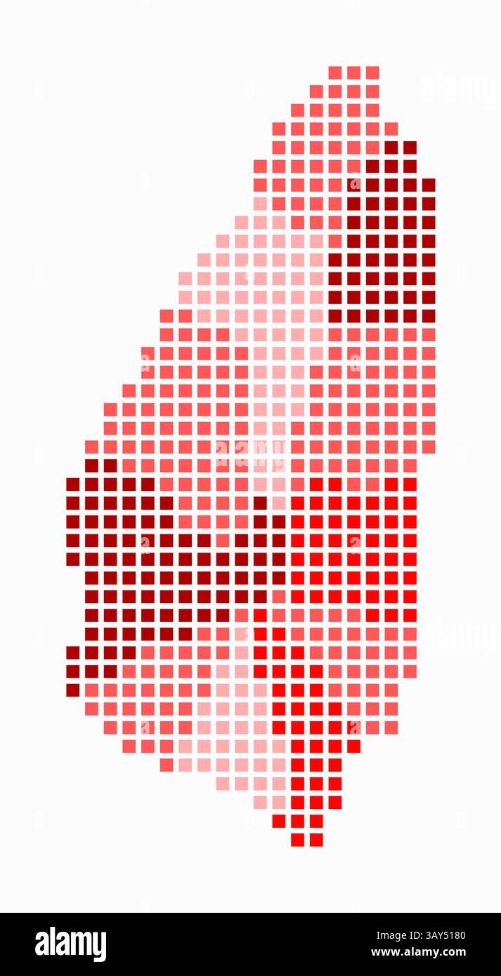 Saint Lucia dotted map. Digital style map of the country on white ...