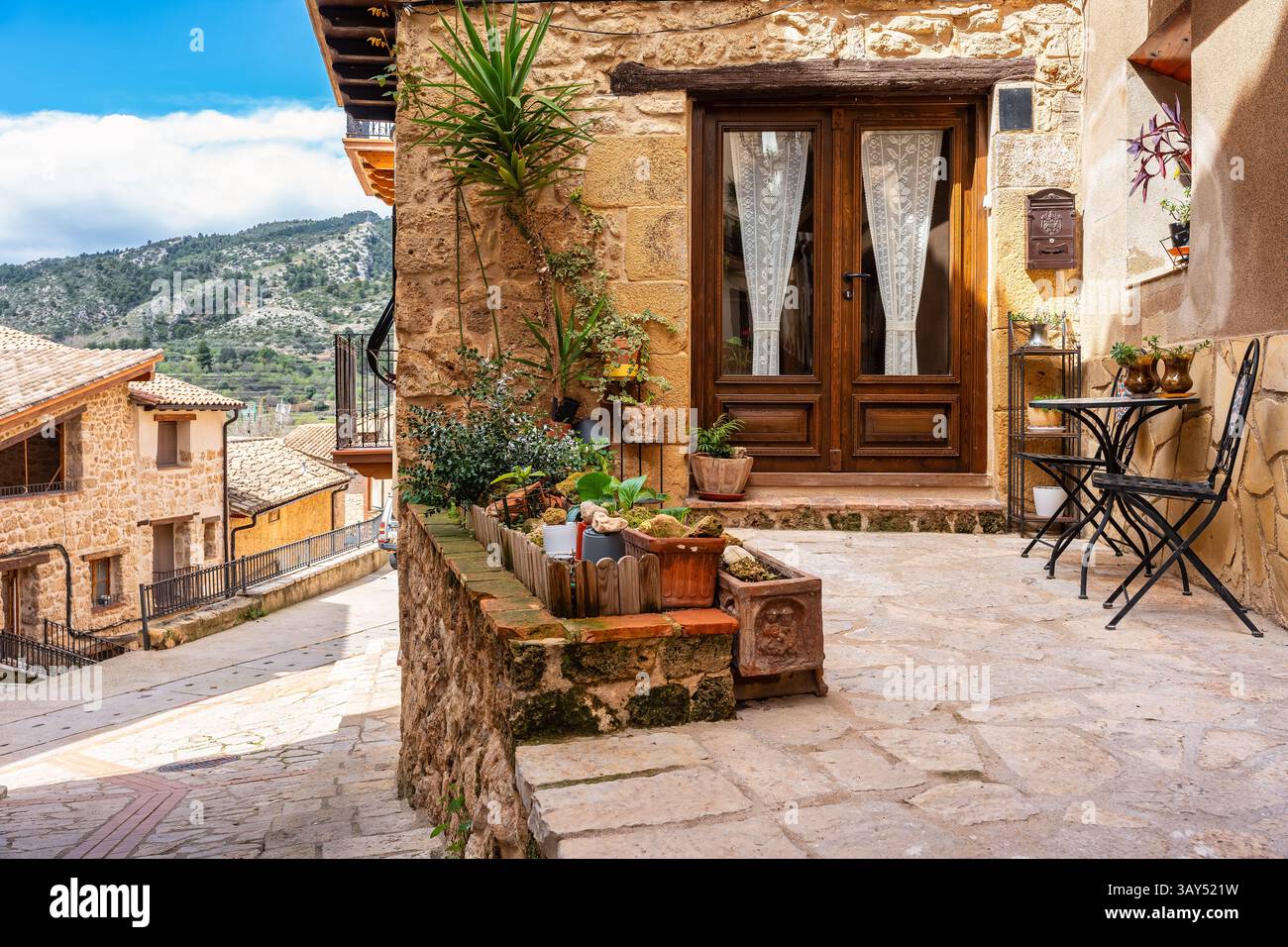 Picturesque corner with chairs and table to get some fresh air in the ...