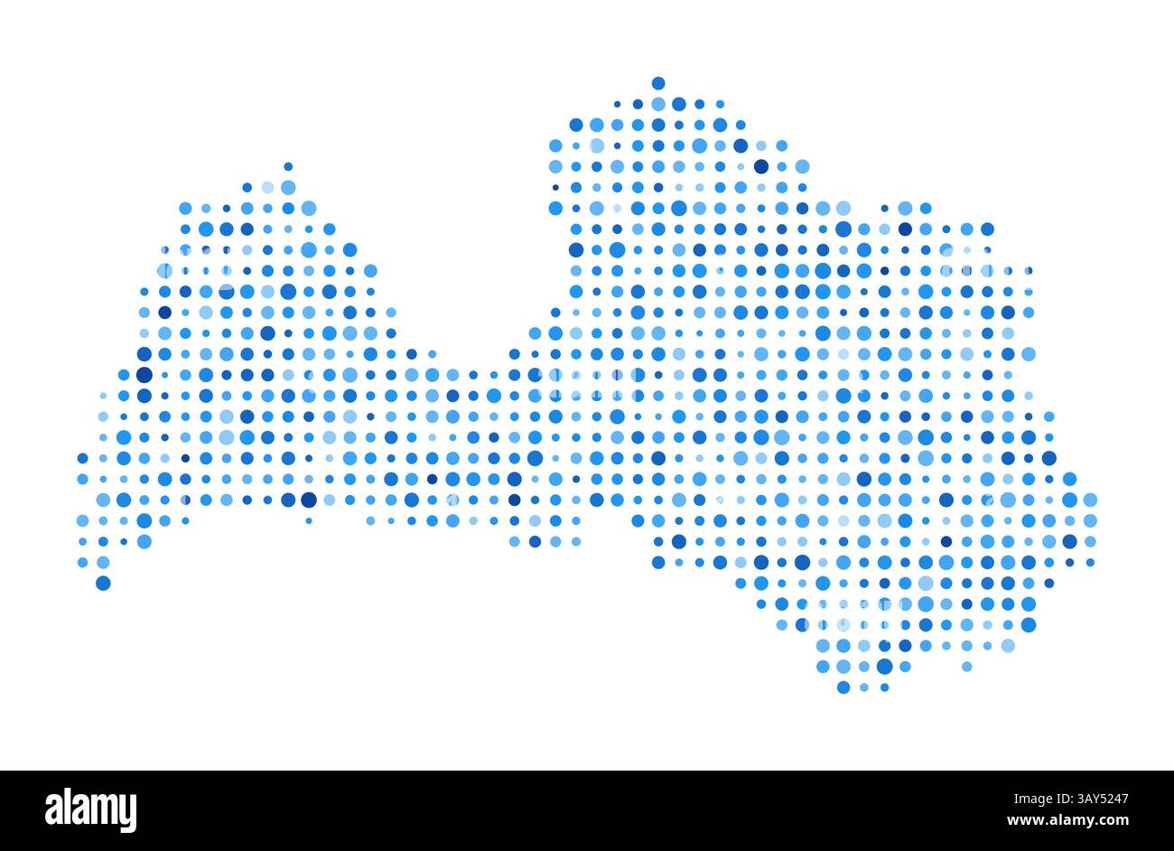 Latvia Dot Map. Country Digital Style Shape. Latvia vector image ...