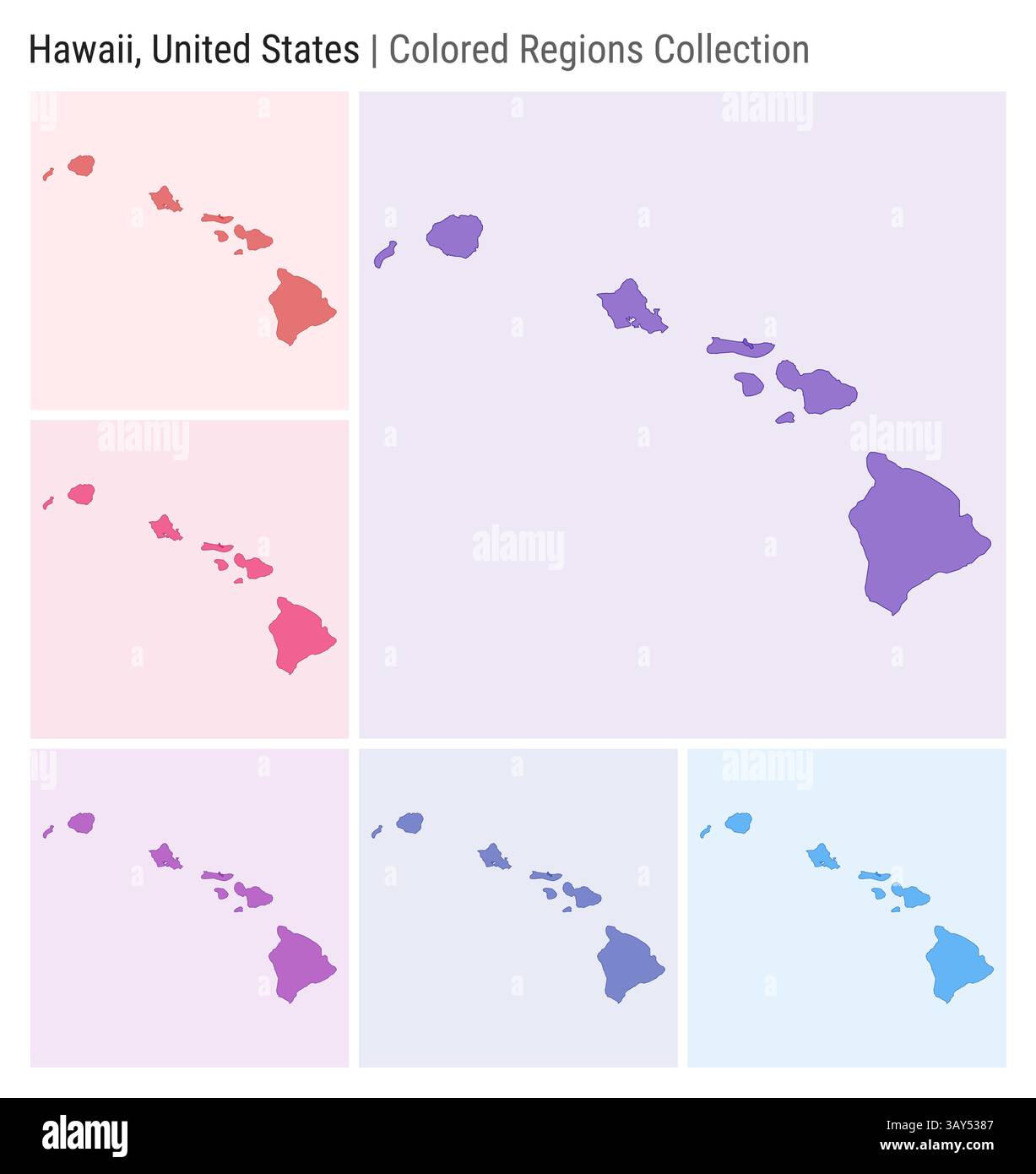 Hawaii territory map hi-res stock photography and images - Alamy