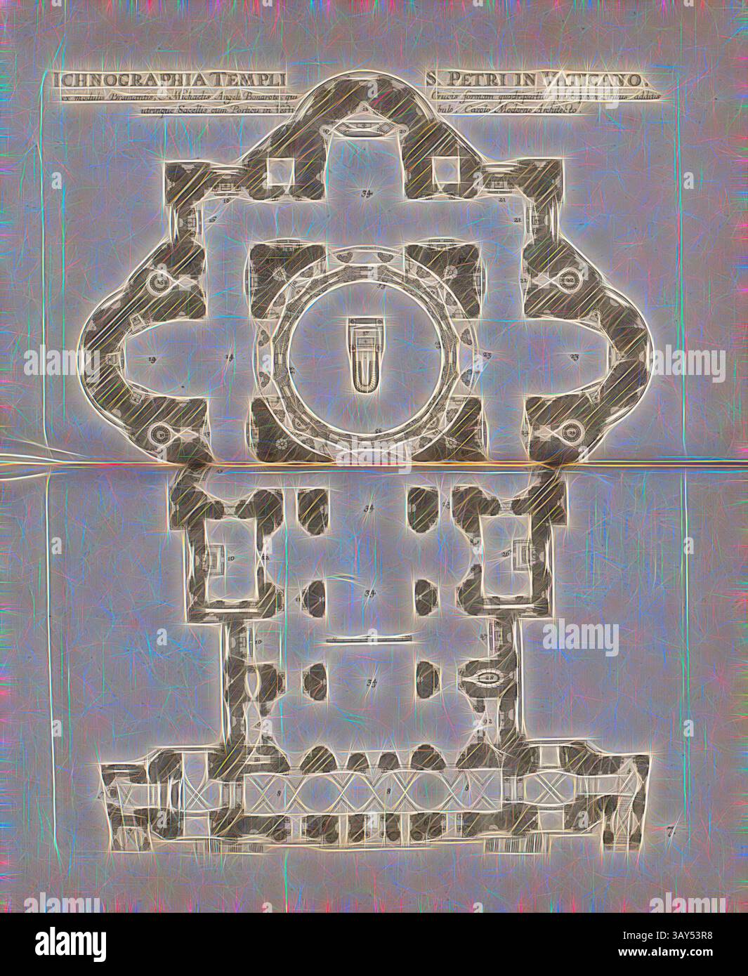 A detailed architectural plan illustrating the layout of St. Peter's ...