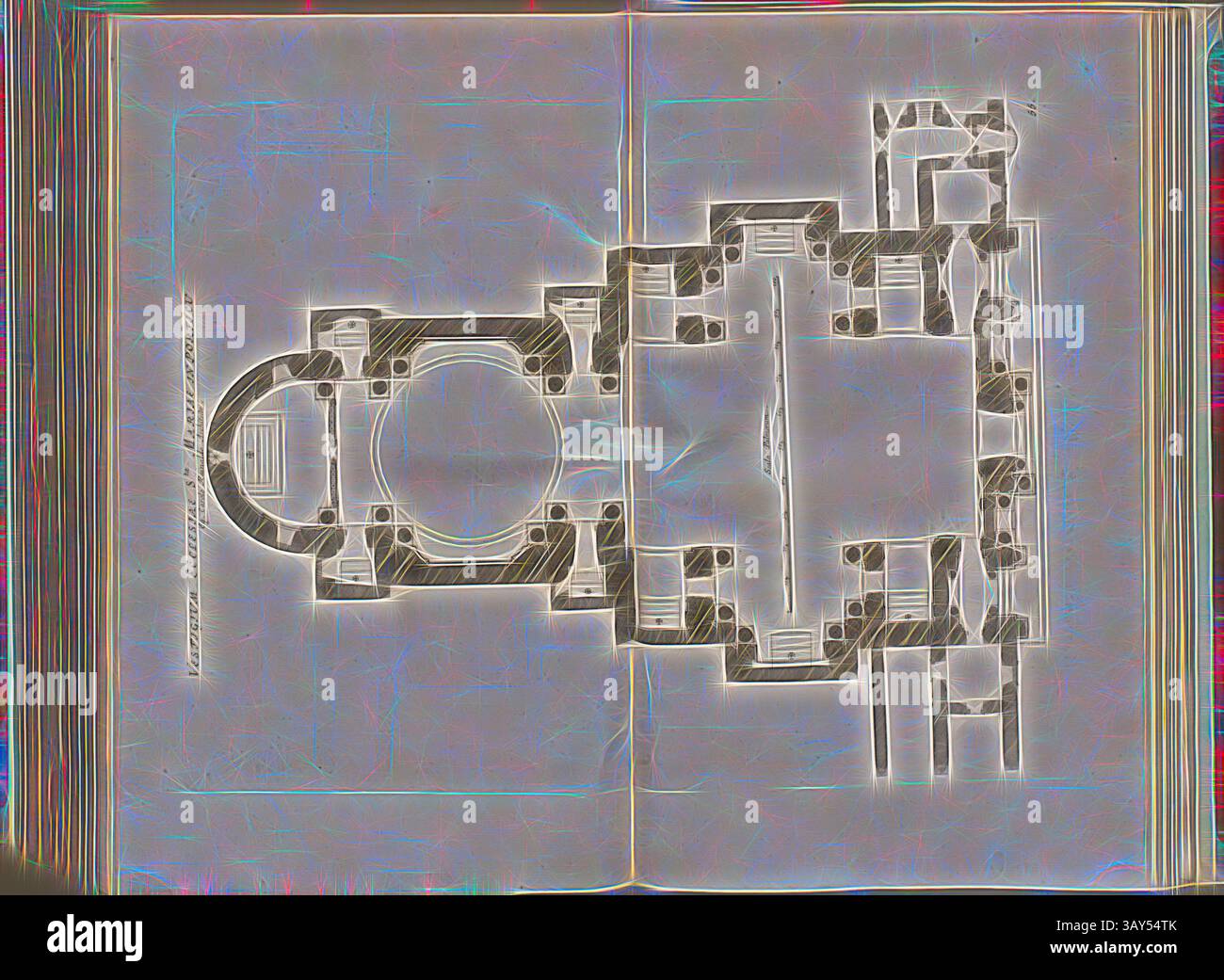 A detailed architectural plan illustrating the layout of a building ...