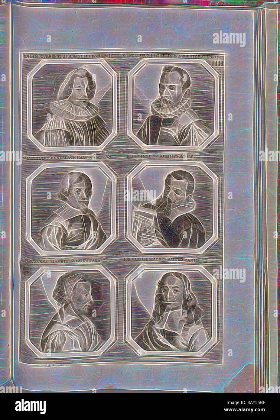 A collection of portraits showcasing six individuals, each depicted ...