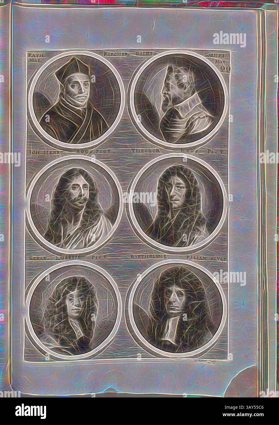 A collection of six circular portraits, each depicting individuals from ...