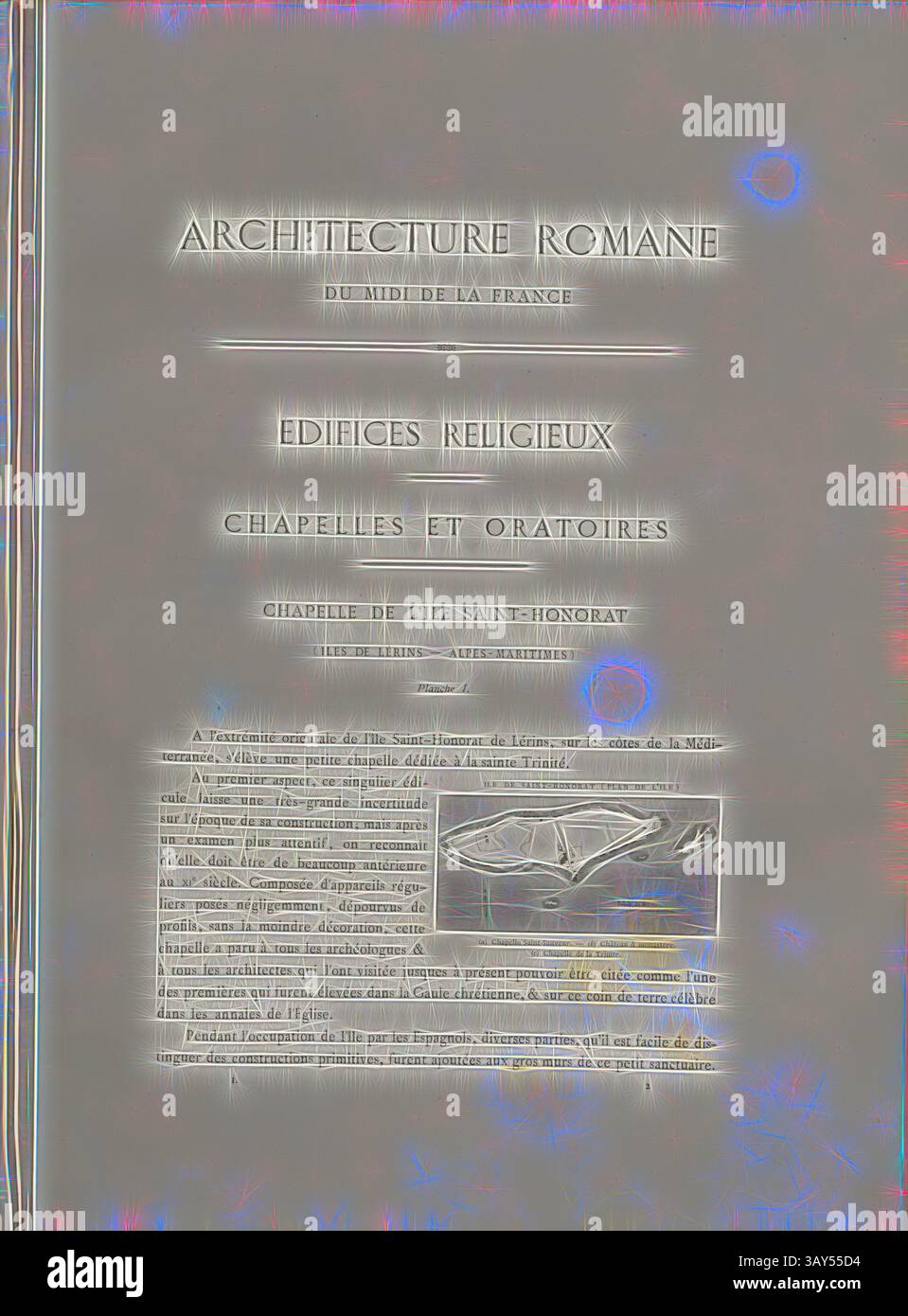 A detailed page featuring a title focused on Roman architecture in the middle of France ...