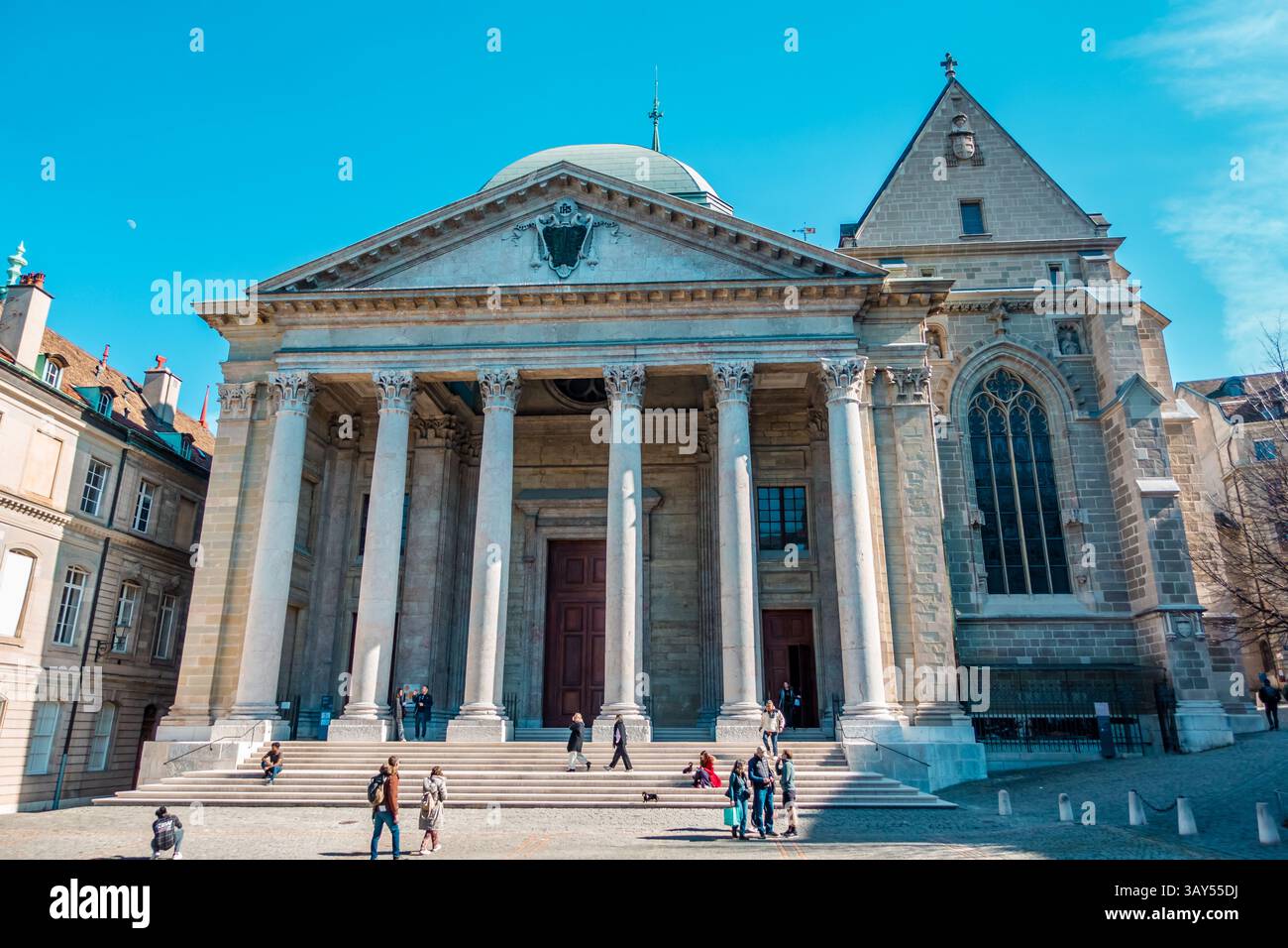 The Calvinist St. Peter's Church in Geneva, Switzerland Stock Photo - Alamy