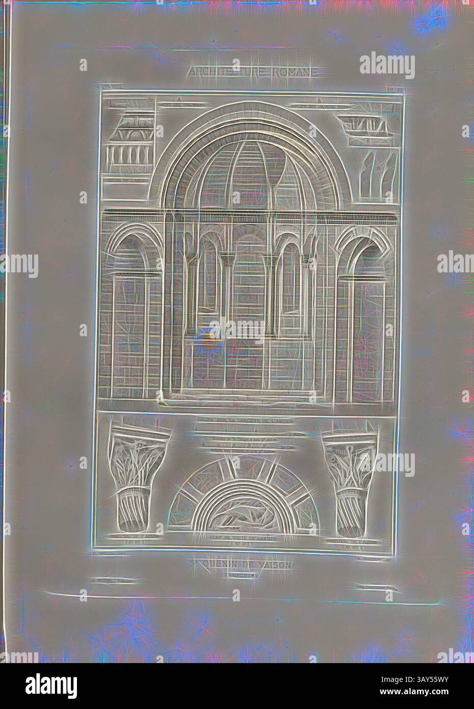 A detailed architectural illustration showcasing elements of Roman ...