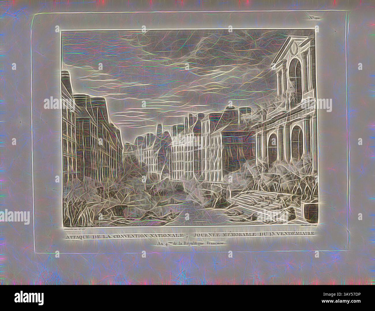 Historic street scene features grand buildings lining hi-res stock ...