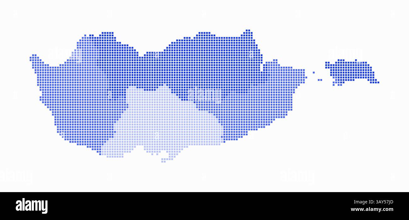 Cyprus dotted map. Digital style map of the country on white background. Cyprus shape with ...