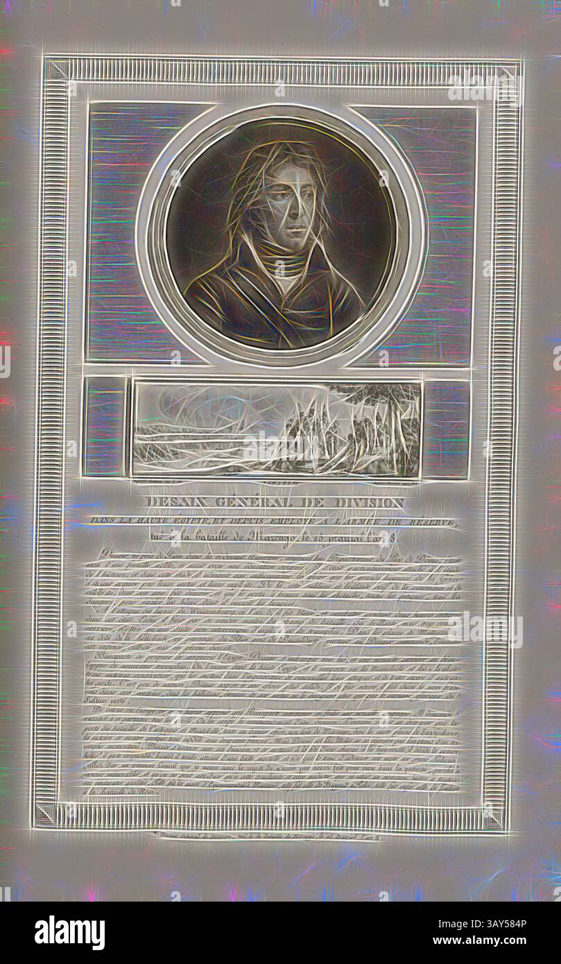 A detailed portrait of a military general, set within an ornate frame ...