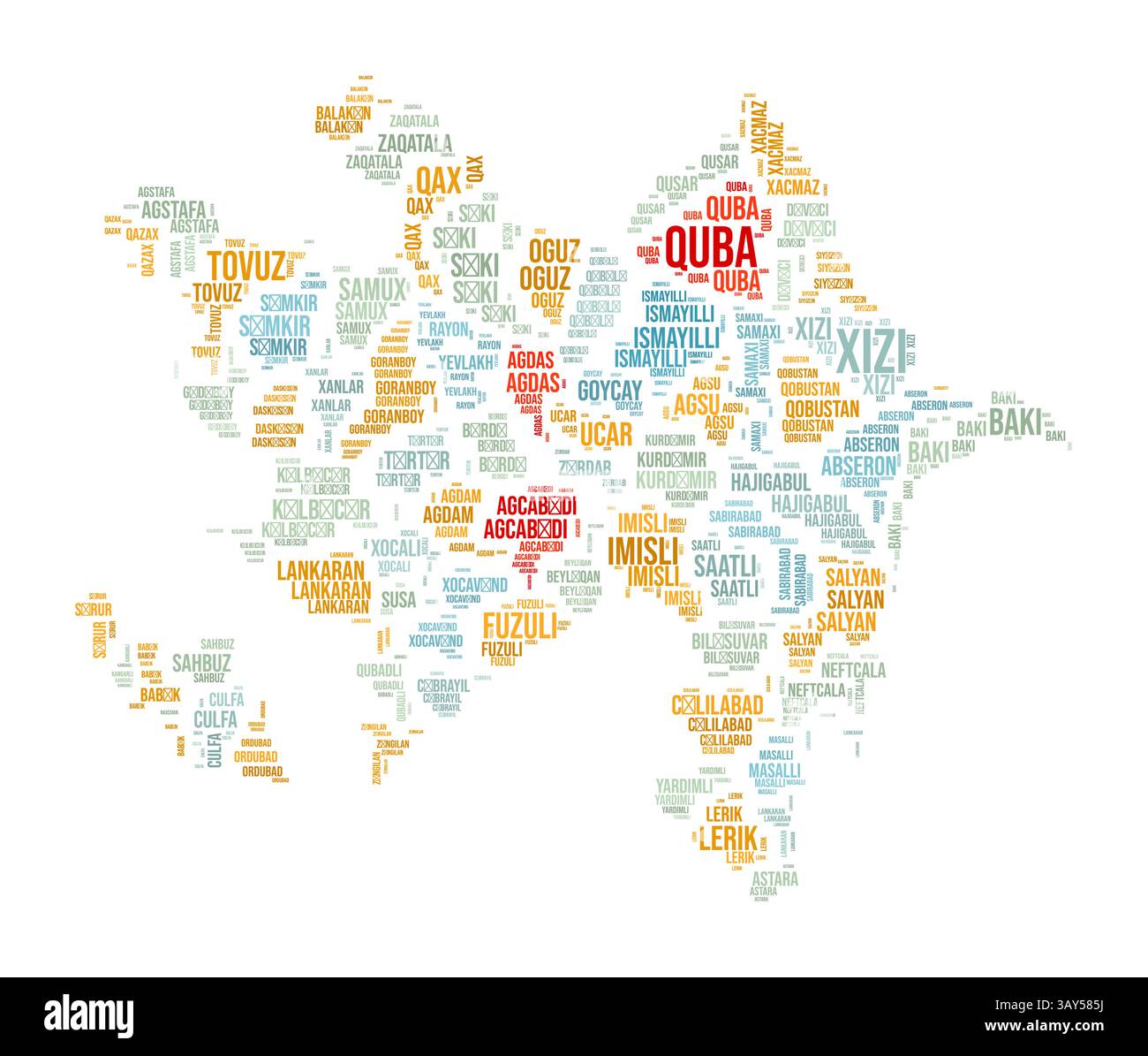Azerbaijan country shape word hi-res stock photography and images - Alamy