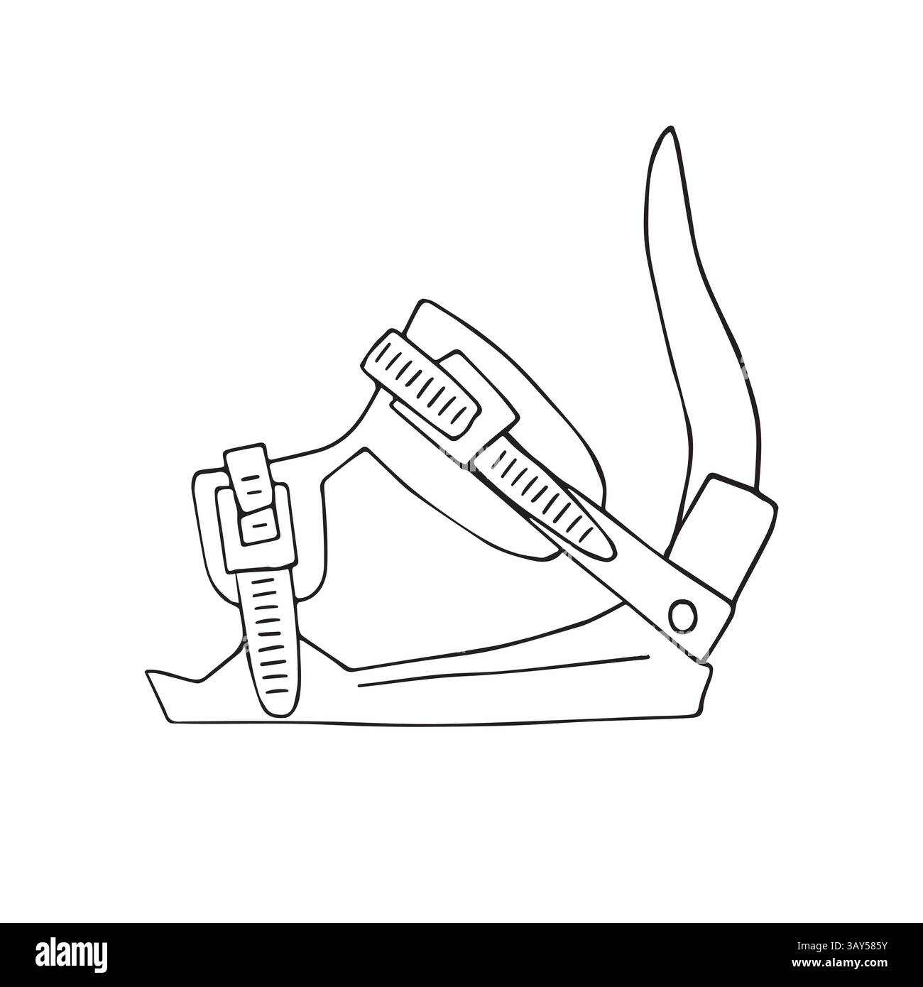 Vector hand drawn sketch doodle outline snowboard boot isolated on ...