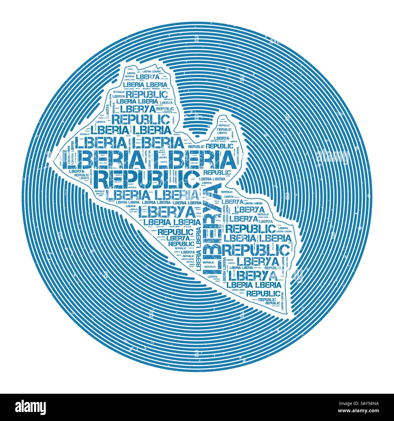 Liberia Vector Image. Country round logo design. Liberia poster in ...