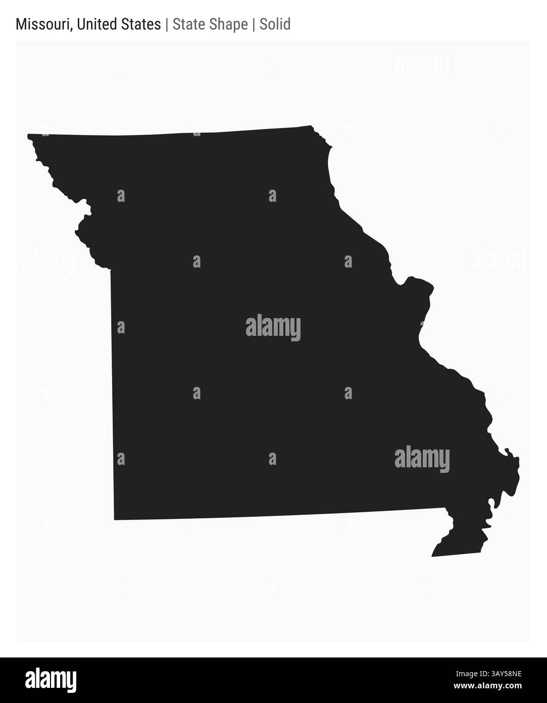 Missouri, United States. Simple vector map. State shape. Solid style ...