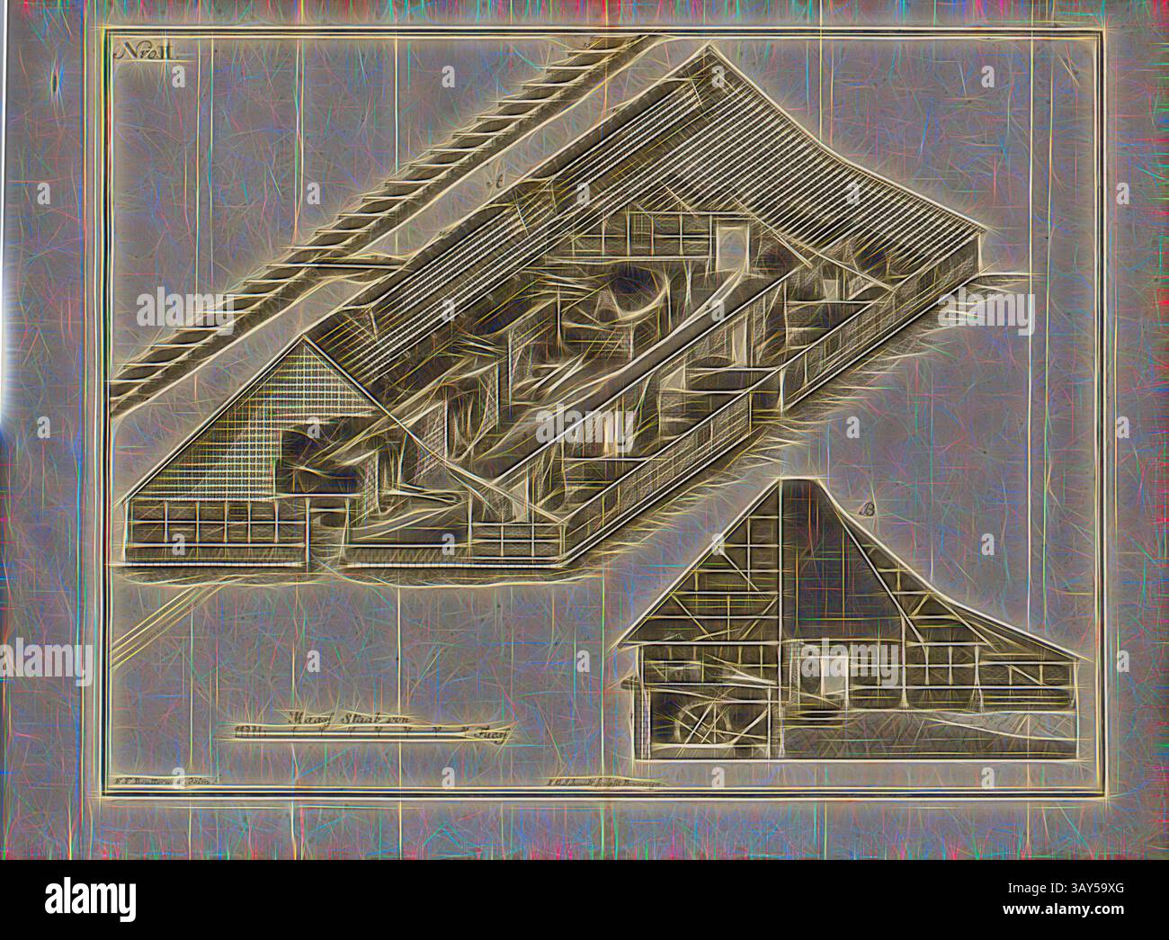 A detailed architectural blueprint showcasing a structured design ...