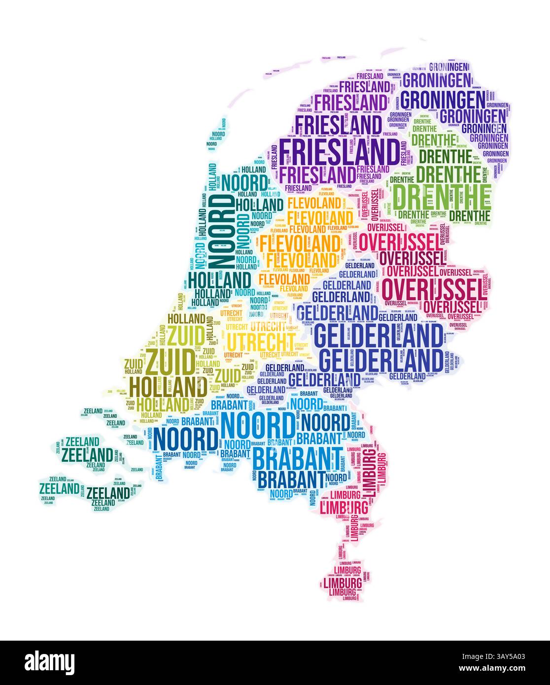 Netherlands region word cloud. Country shape design. Netherlands ...