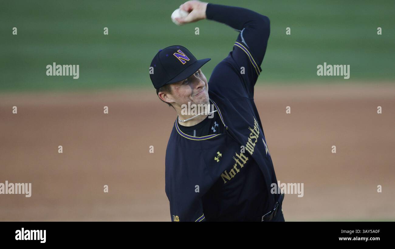 Northwestern's Blake MacMillan plays during an NCAA baseball game on ...