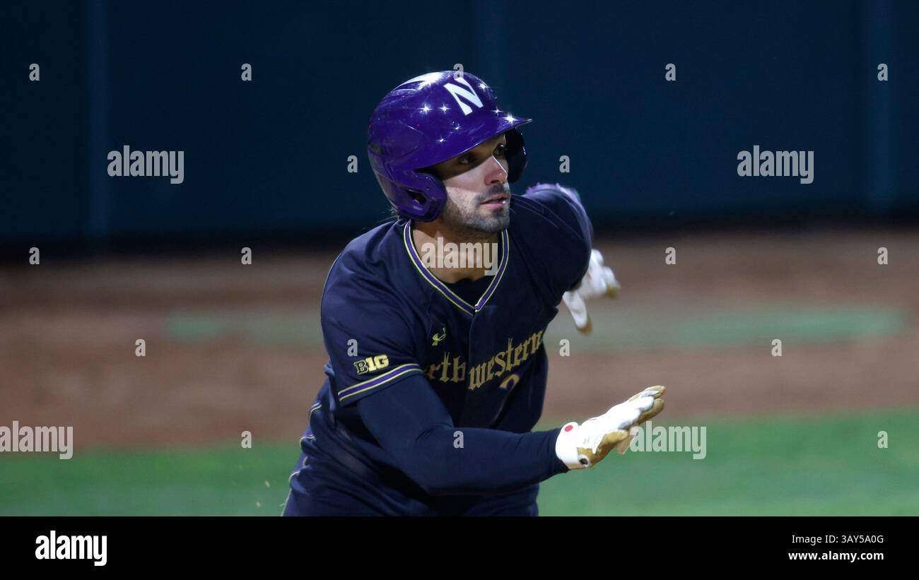 Northwestern's Tyler Ganus plays during an NCAA baseball game on Friday ...