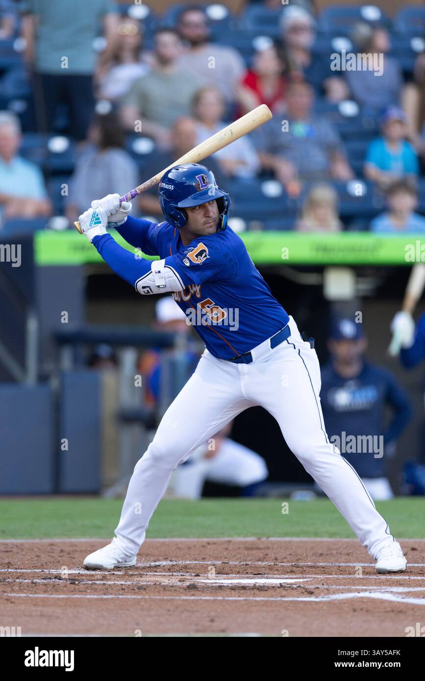 Durham, USA. 04th Apr, 2025. Durham, NC: Durham Bulls infielder Coco ...