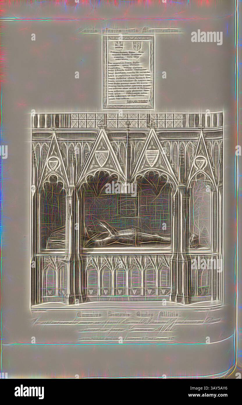 A gothic architectural structure features intricate arches and detailed ...