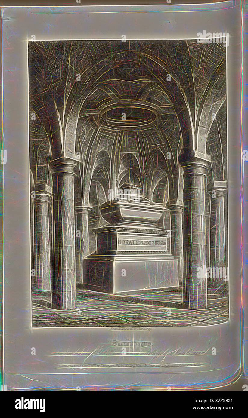 An intricately designed crypt features towering columns and a grand ...