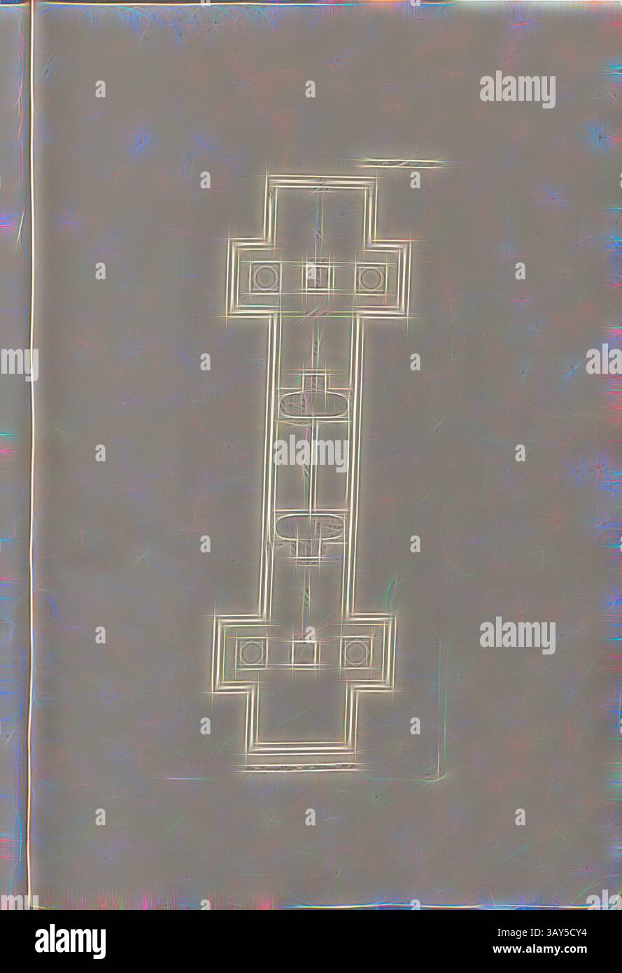 A stylized geometric design featuring a symmetrical cross-like shape ...