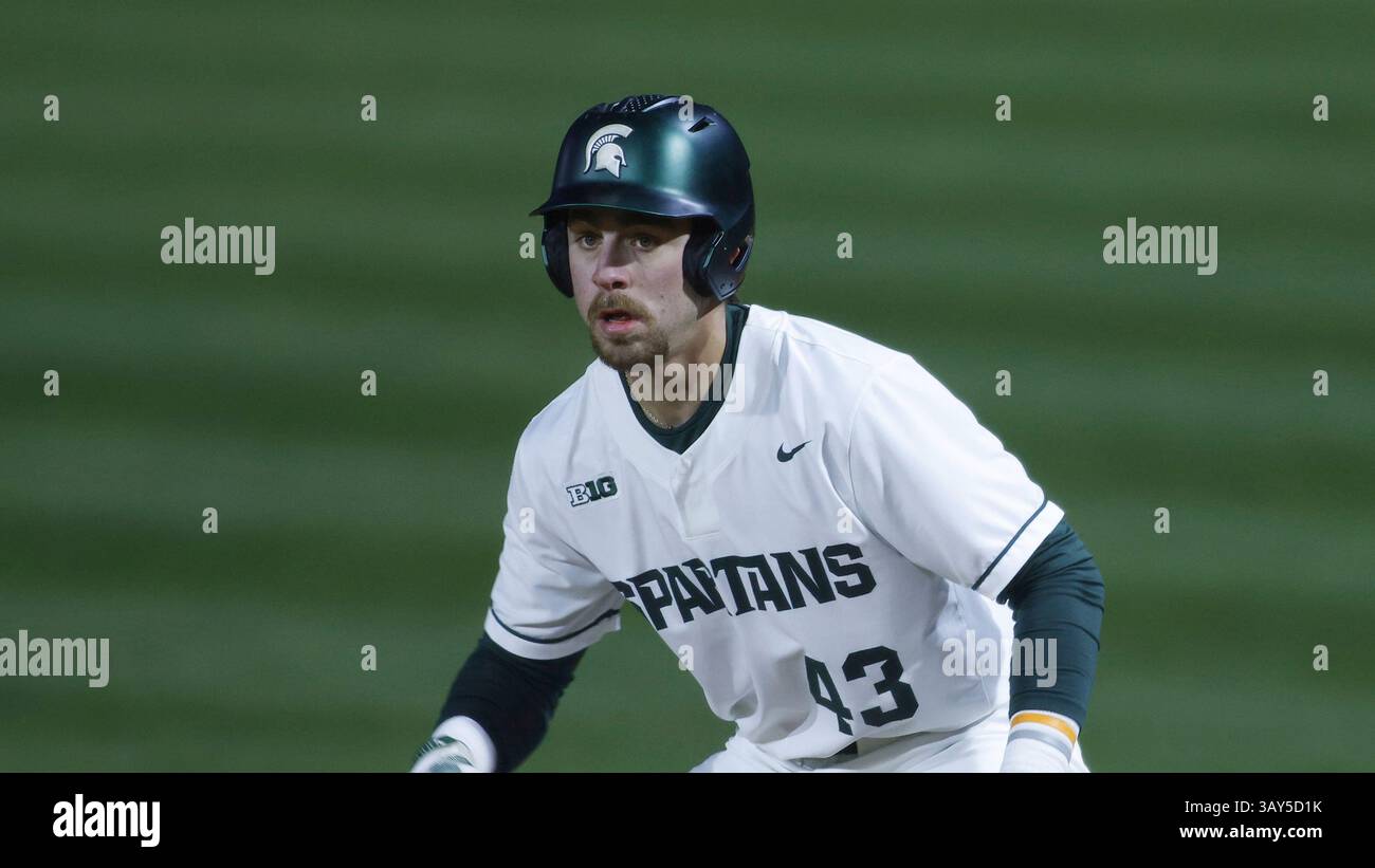 Michigan State's Griffin Brown plays during an NCAA baseball game on ...