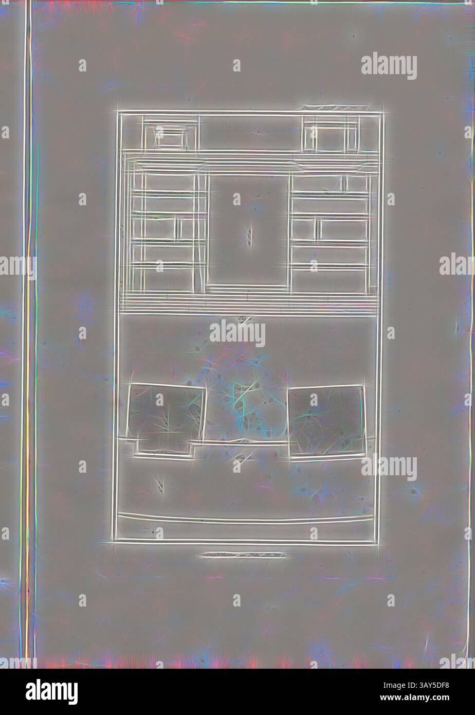 A minimalist interior design concept featuring a wall unit with shelves ...