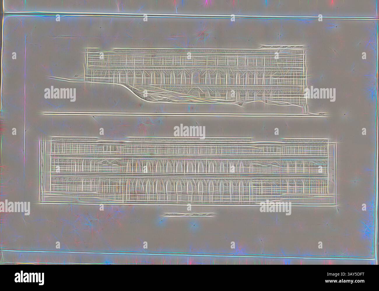 A detailed architectural sketch showcases two distinct sections of a ...