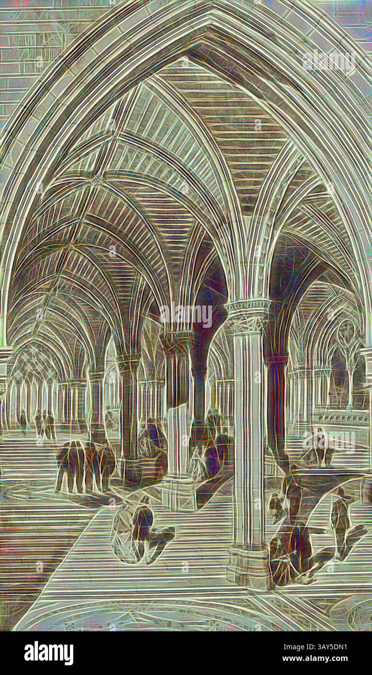 An intricate display of vaulted arches creates a grand atmosphere, with ...