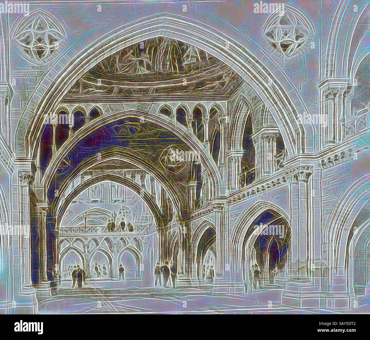 A magnificent Gothic interior showcases soaring arches and intricate ...