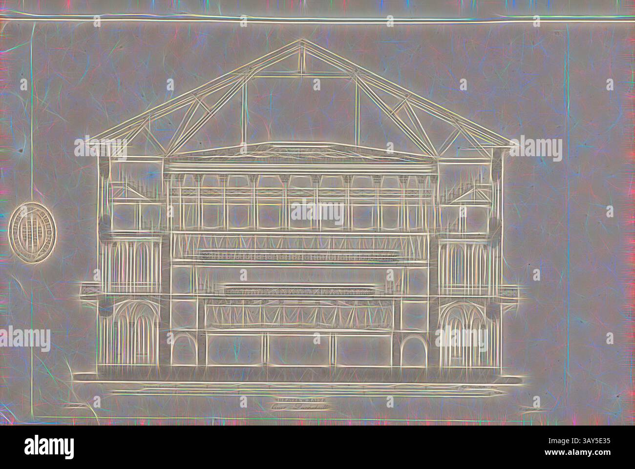 An architectural illustration showcasing the intricate design of a ...