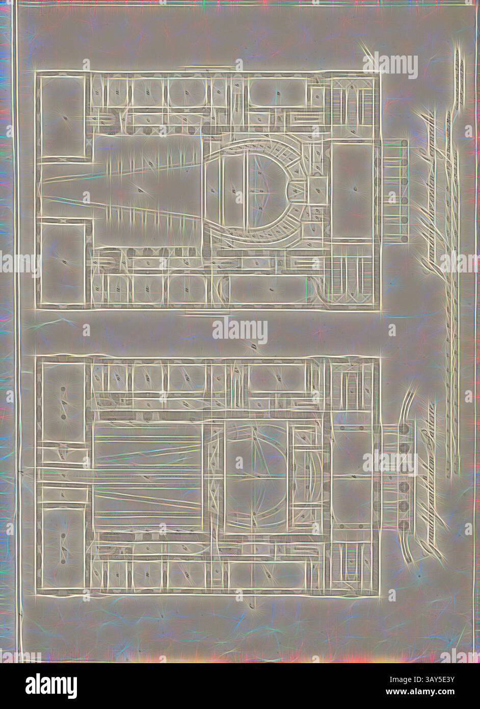 A detailed architectural plan showcasing two distinct layouts ...