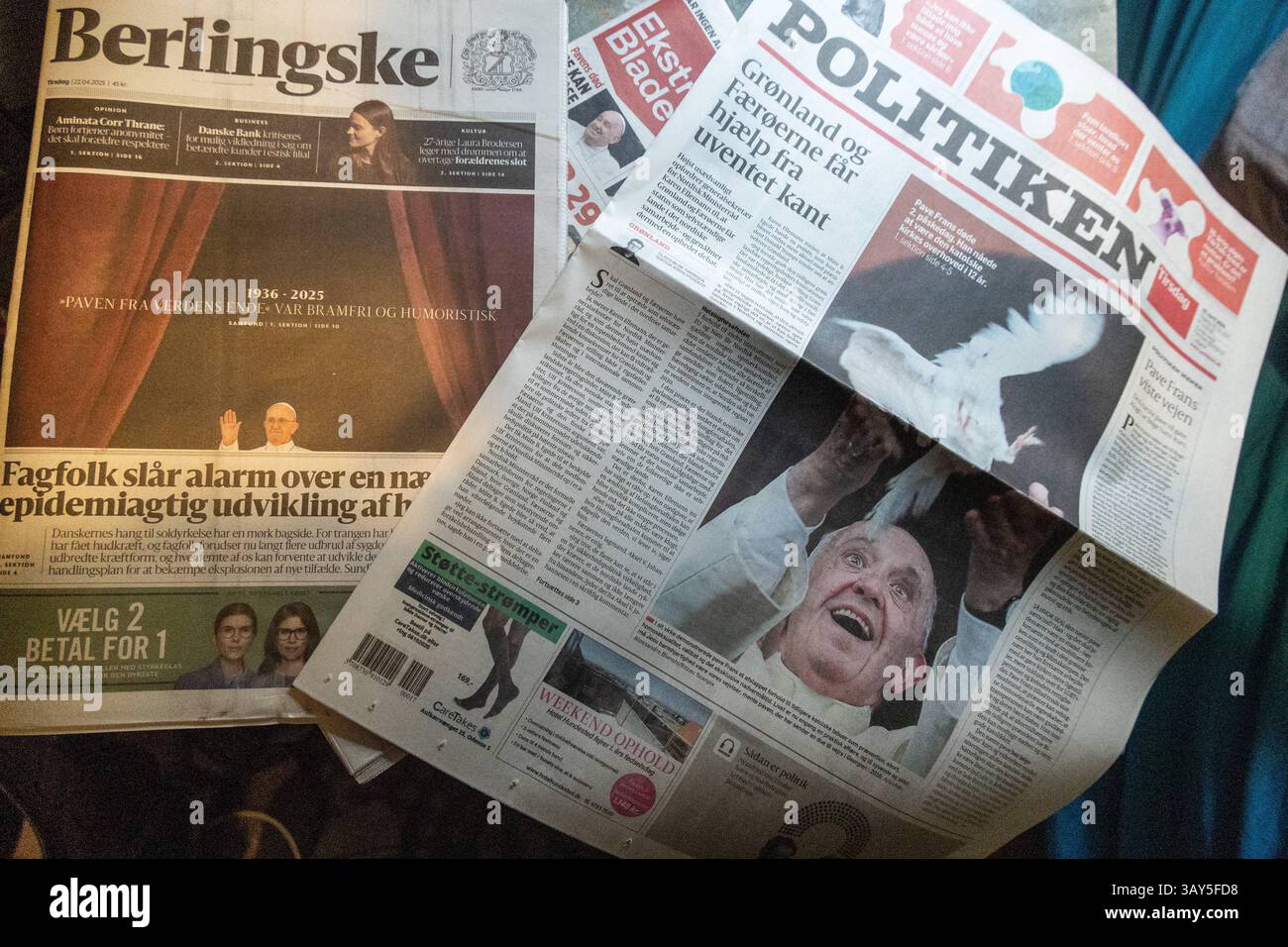 A photo illustration shows the front pages of some of Denmark s ...