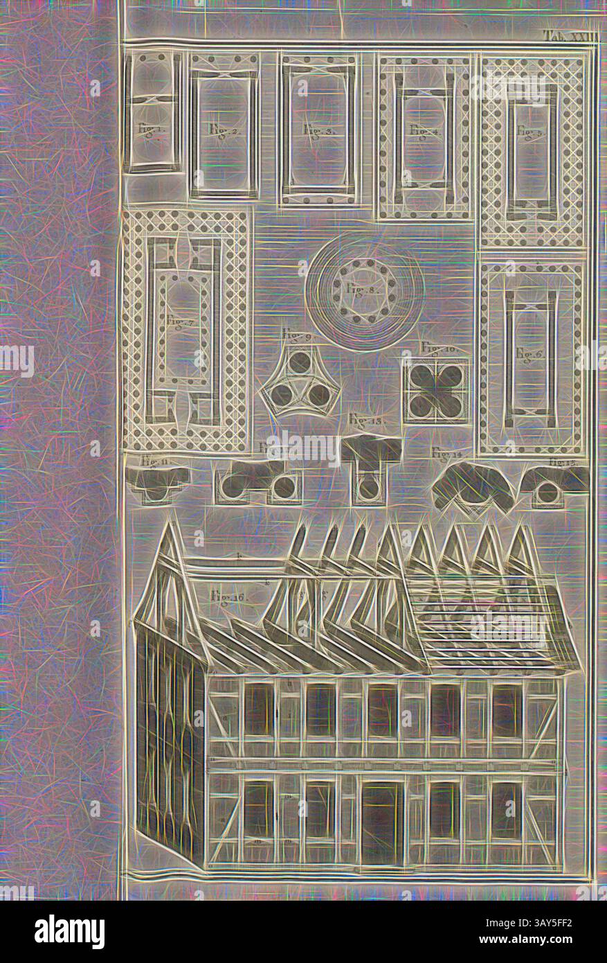 An architectural design featuring detailed drawings of building ...