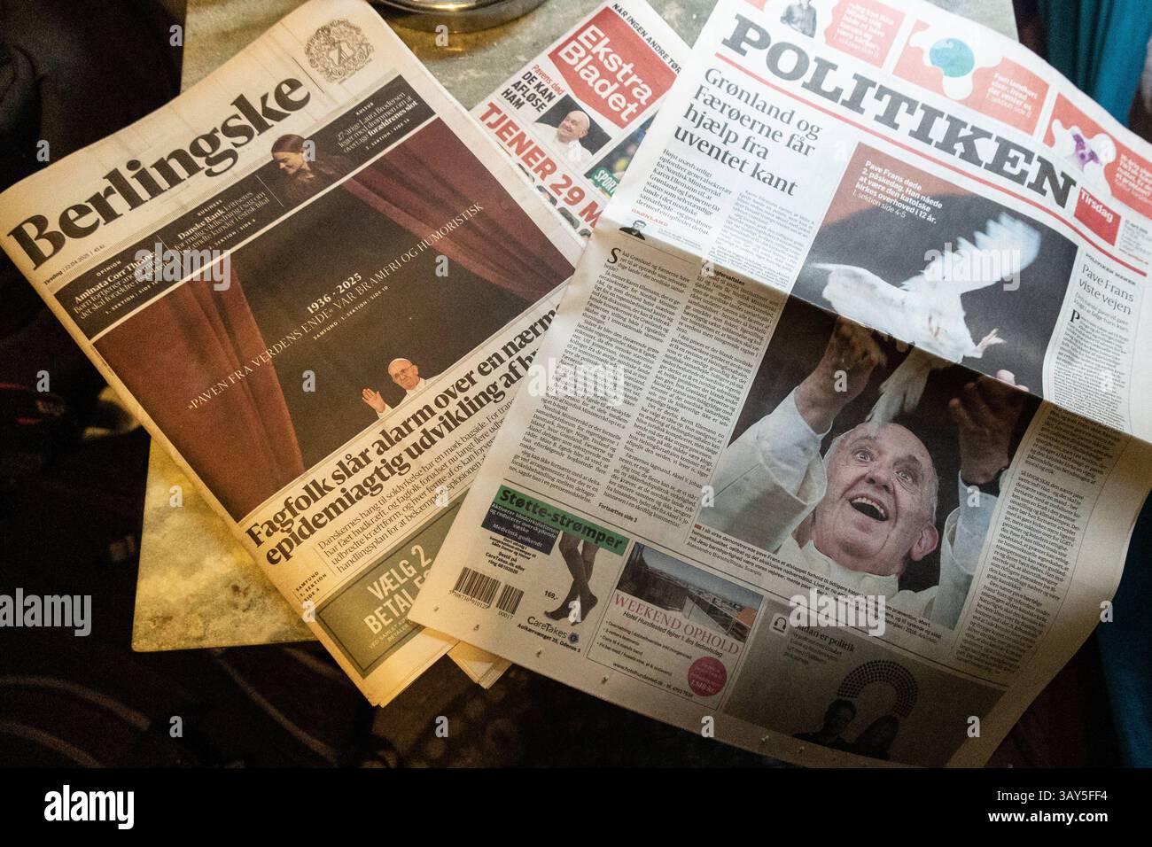 A photo illustration shows the front pages of some of Denmark s ...