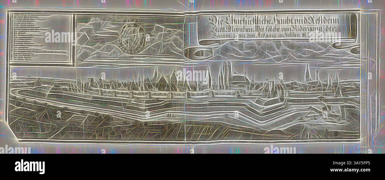 A detailed artistic depiction of an extensive landscape, featuring ...