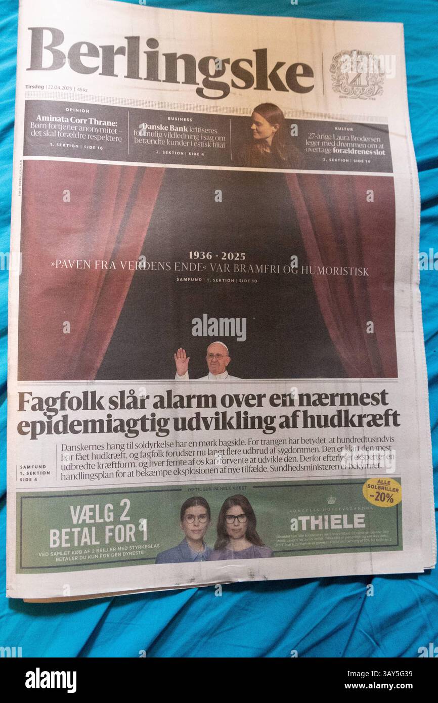 The front page of Berlingske, previously known as Berlingske Tidende is ...