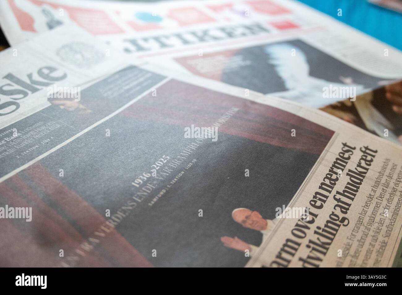 A photo illustration shows the front pages of some of Denmark s ...
